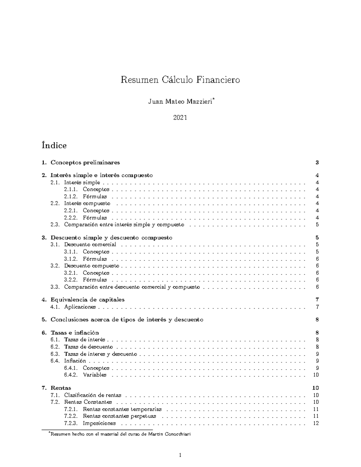 Resumen - Calculo Financiero - Resumen Cálculo Financiero - Juan Mateo ...