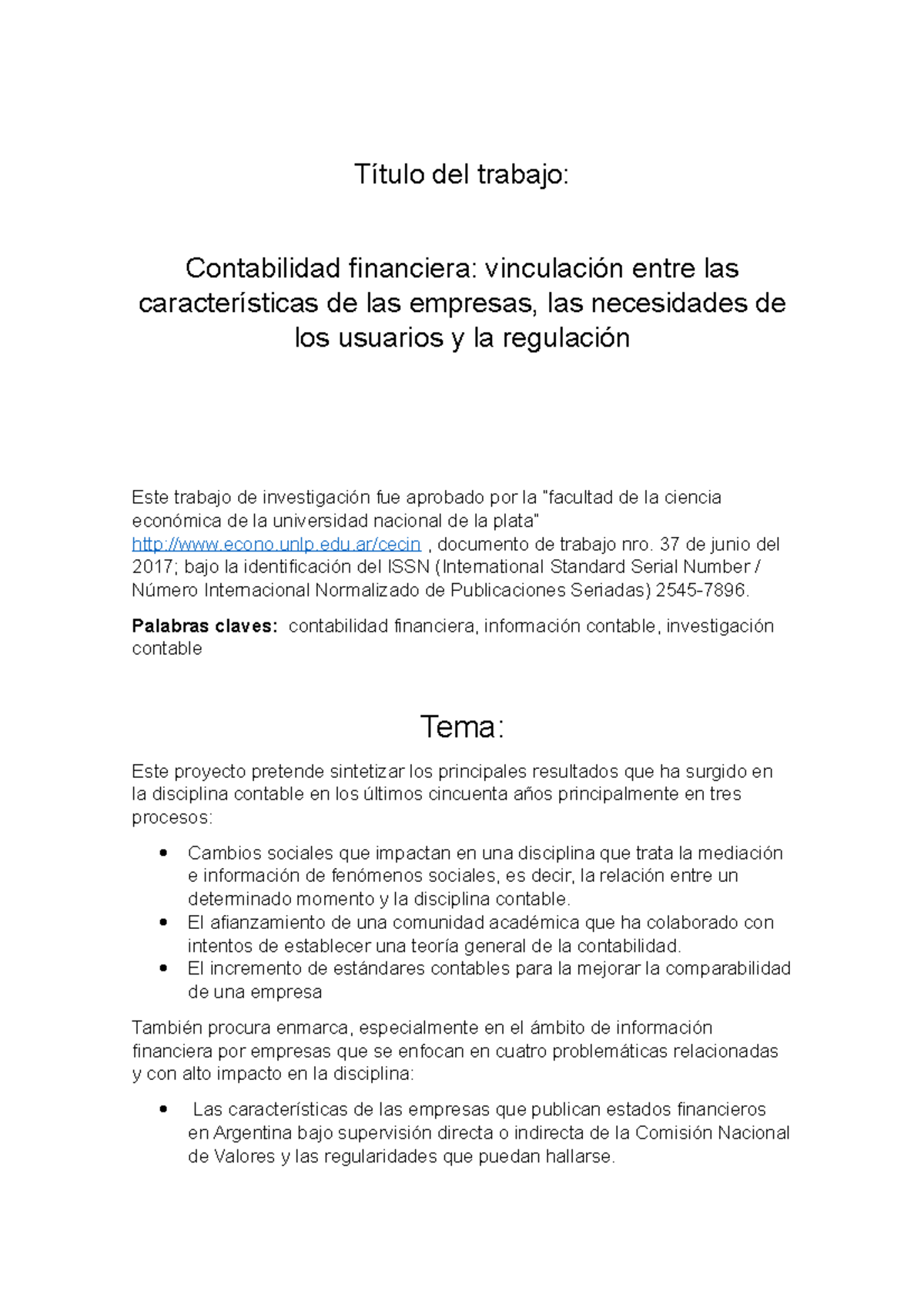 Título del trabajo - Título del trabajo: Contabilidad financiera ...