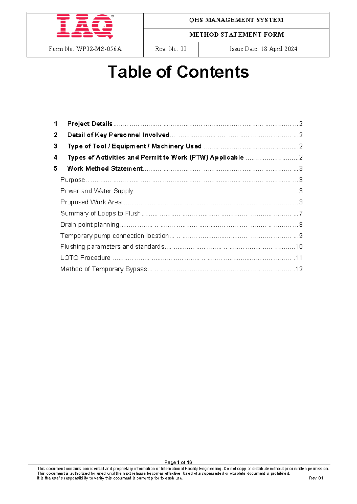 XFAB-40K-WP02-MS- Pipe Flushing MOS Gabriel v1 - METHOD STATEMENT FORM ...