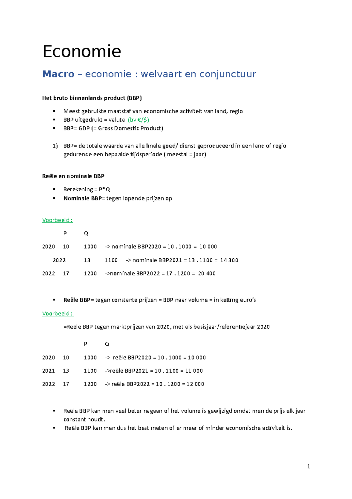 Eco nomie-macro - Samenvatting over macro economie - Economie Macro – economie : welvaart en ...