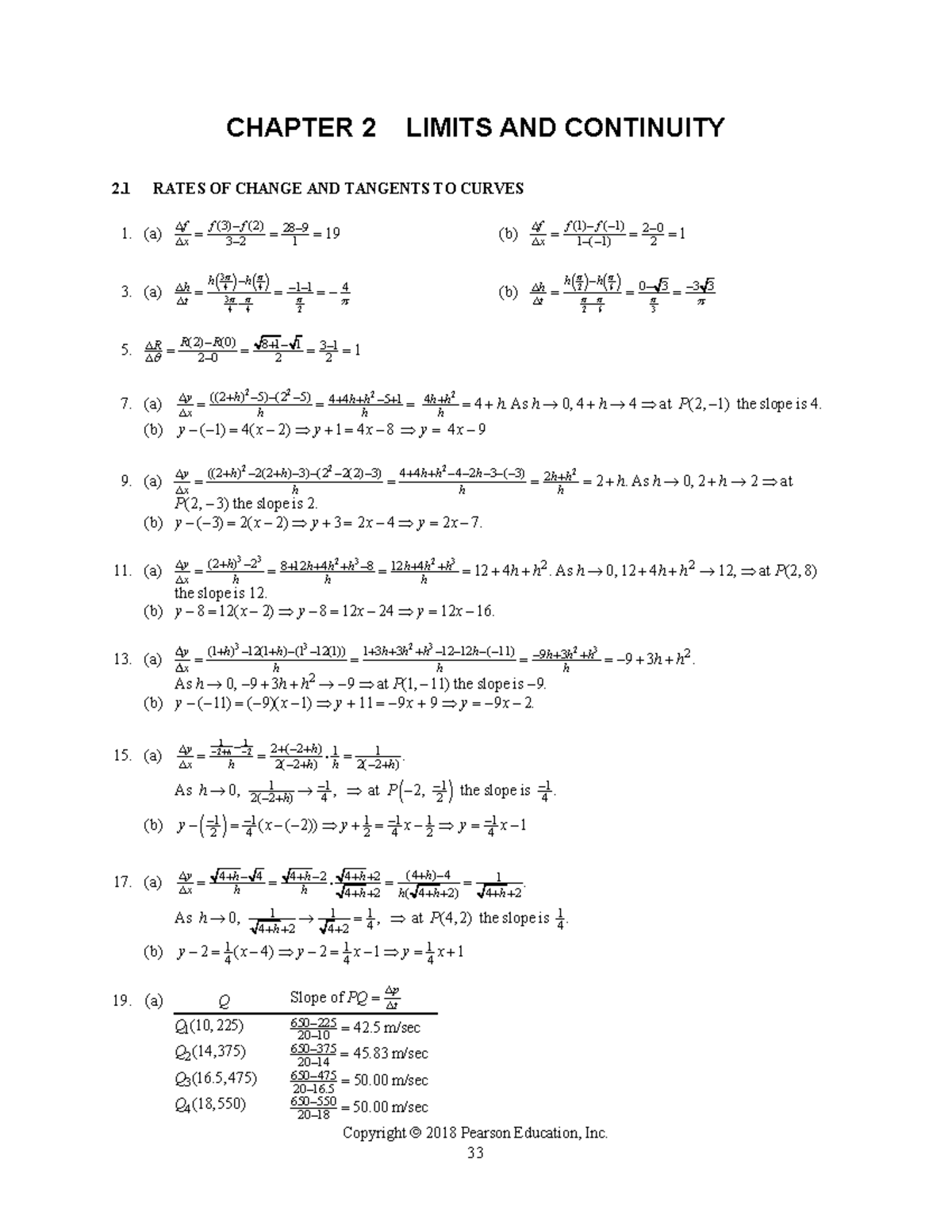 Math203 Thomas Calculus Edition 14, Chapter 2 Solutions - Copyright ...