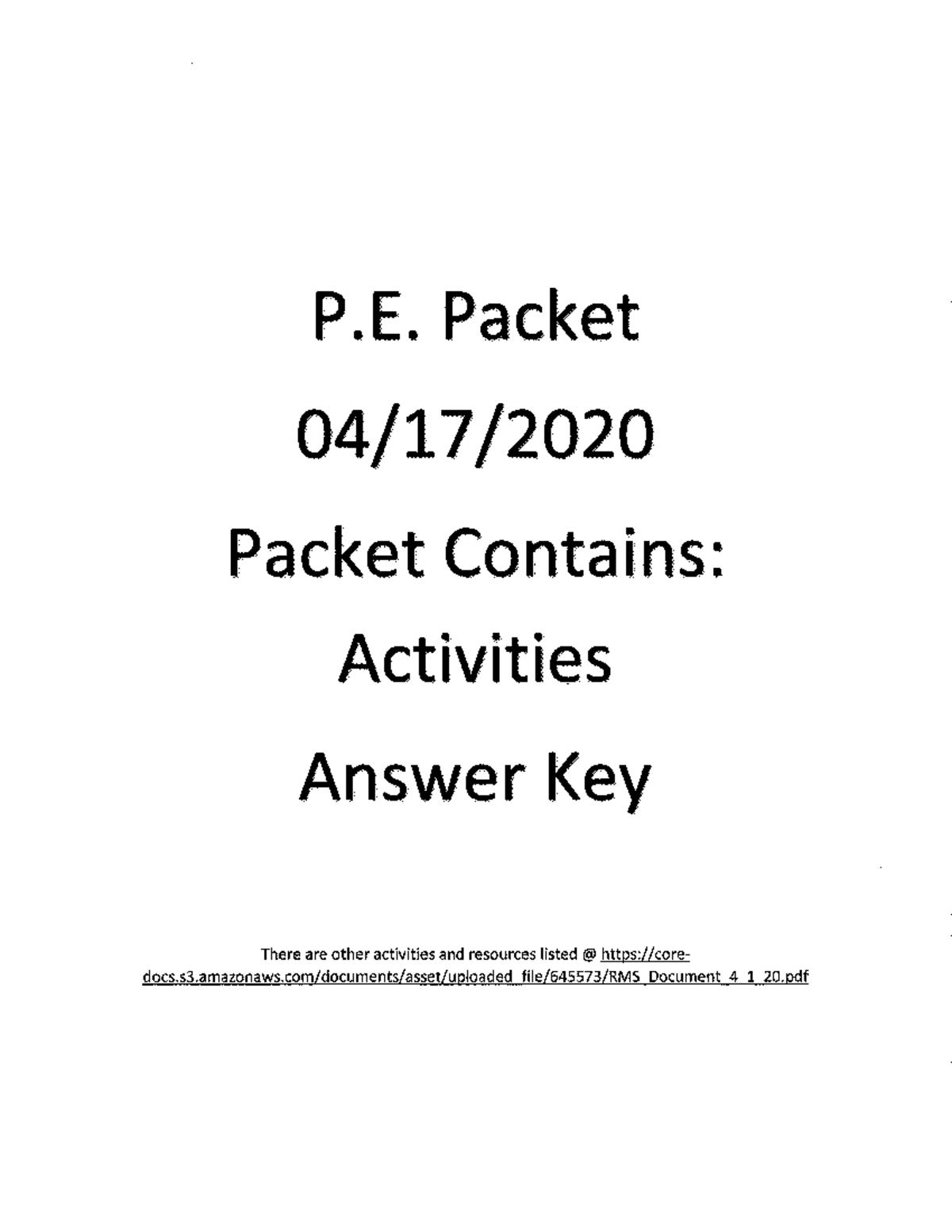 PE packet 4 - Studocu