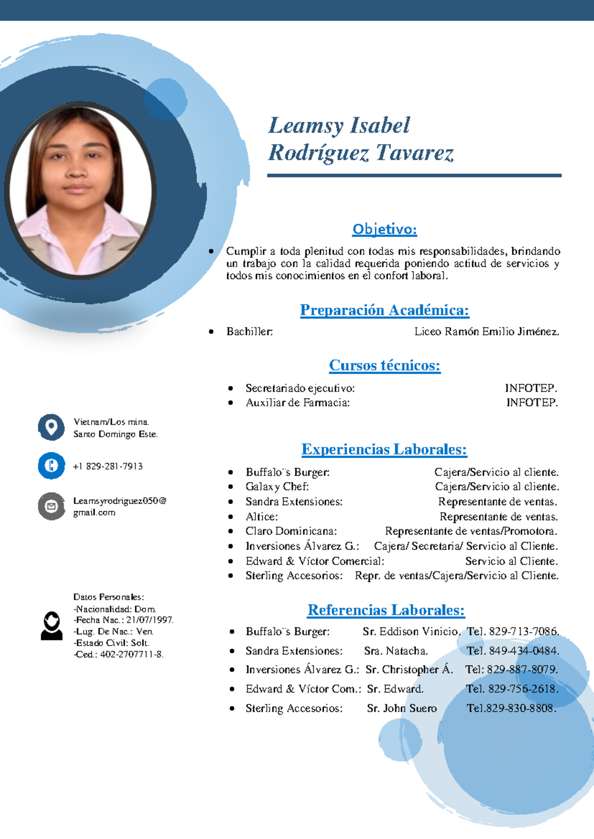 Curriculun DE Leamsy - esroy asiendo una diaspositiva - Leamsy Isabel ...