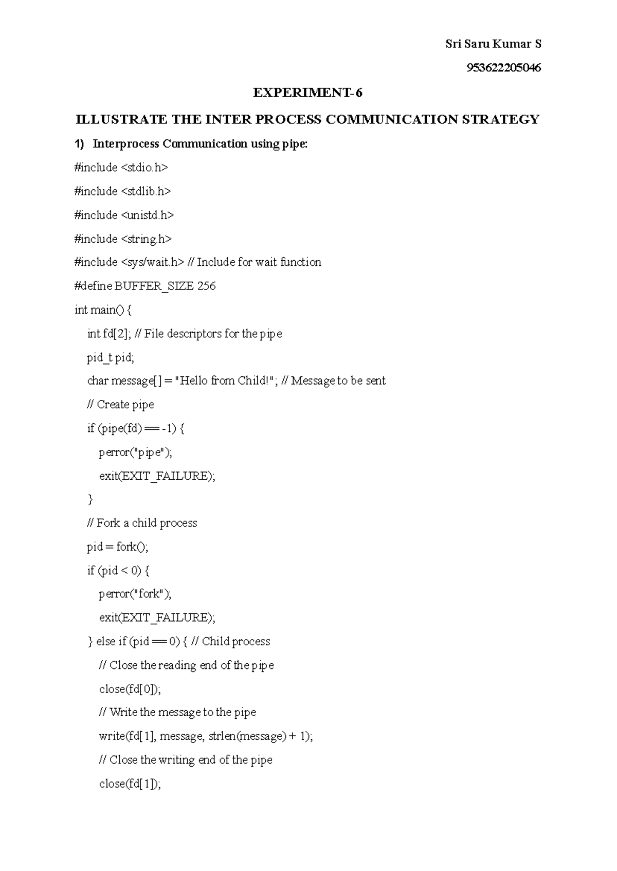 Experiment-6 (OS) - exp 6 - 953622205046 EXPERIMENT- ILLUSTRATE THE ...