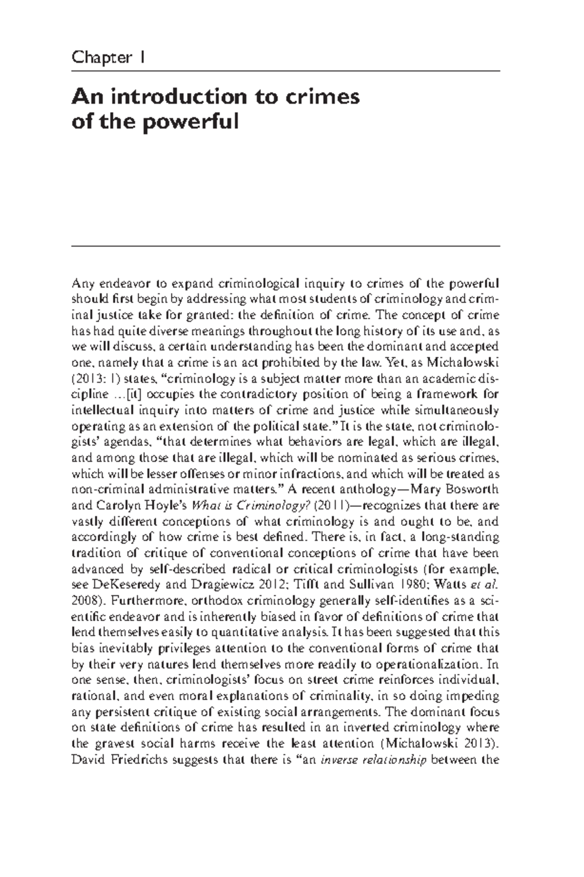 Module 12 Reading - An Introduction to Crimes of the Powerful - Chapter ...