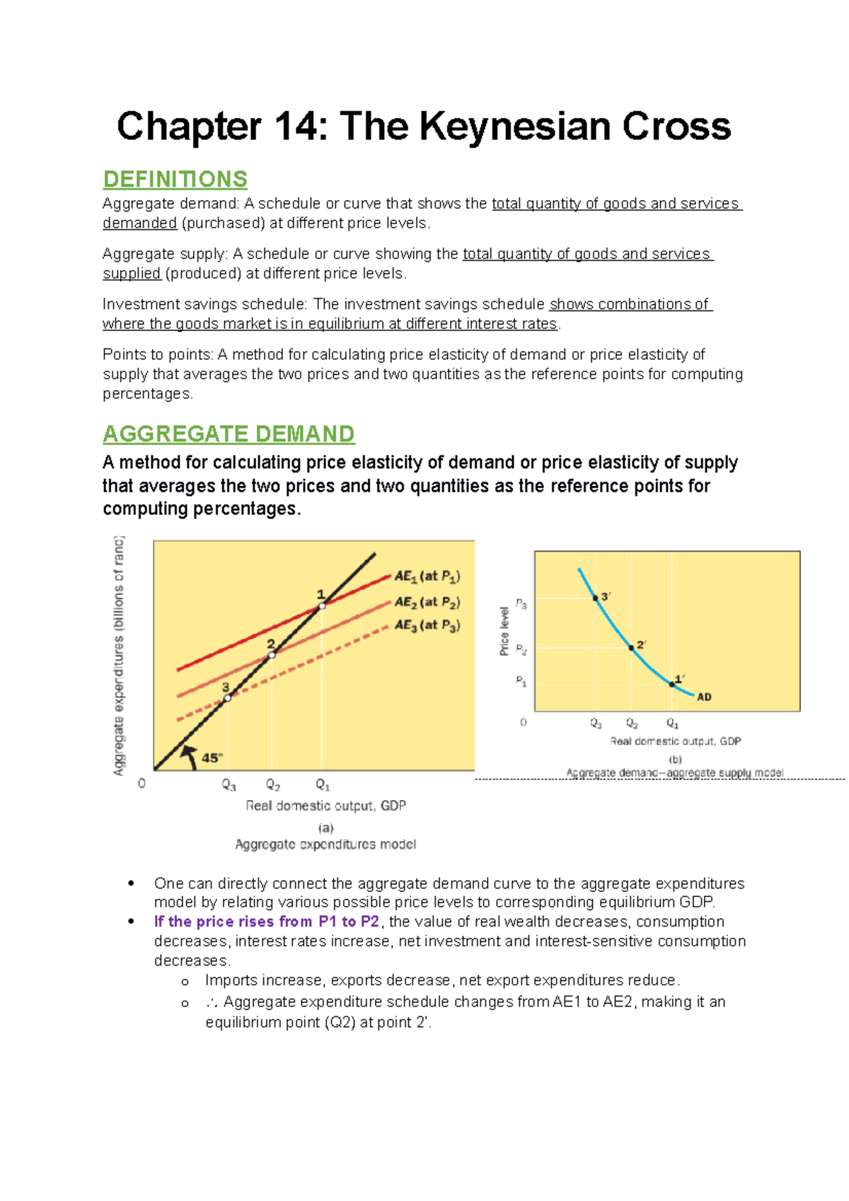 Chapter 14 - ekn - part one of two. - Chapter 14: The Keynesian Cross ...