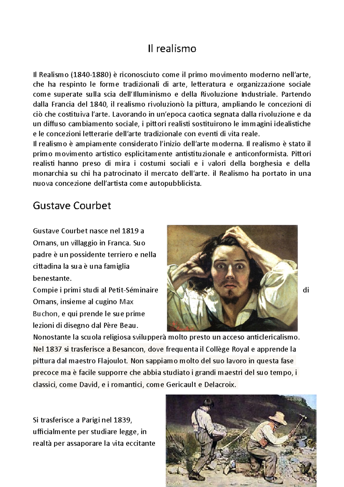 Il realismo-1 - Dddddd - Il realismo Il Realismo (1840-1880) è ...