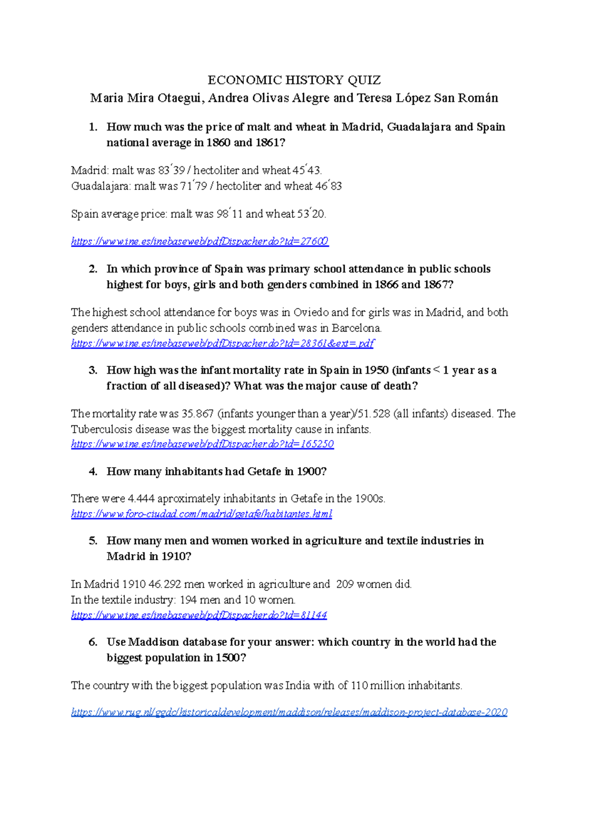 Class activity-2 - r3r34r34r34r34 - ECONOMIC HISTORY QUIZ Maria Mira ...