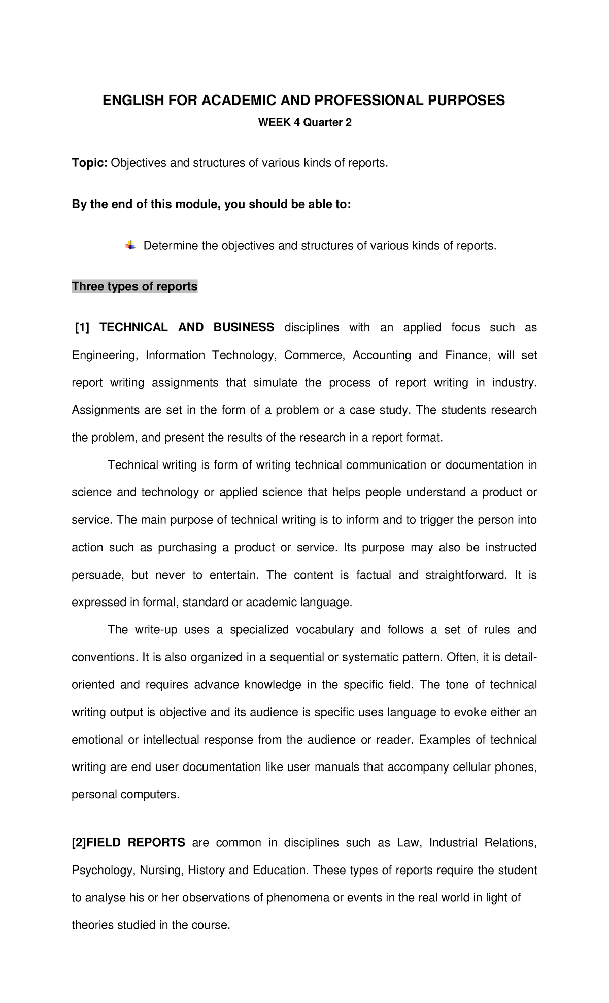 EAPP WEEK-4 Quarter-2 Module for students-practice materials that will ...