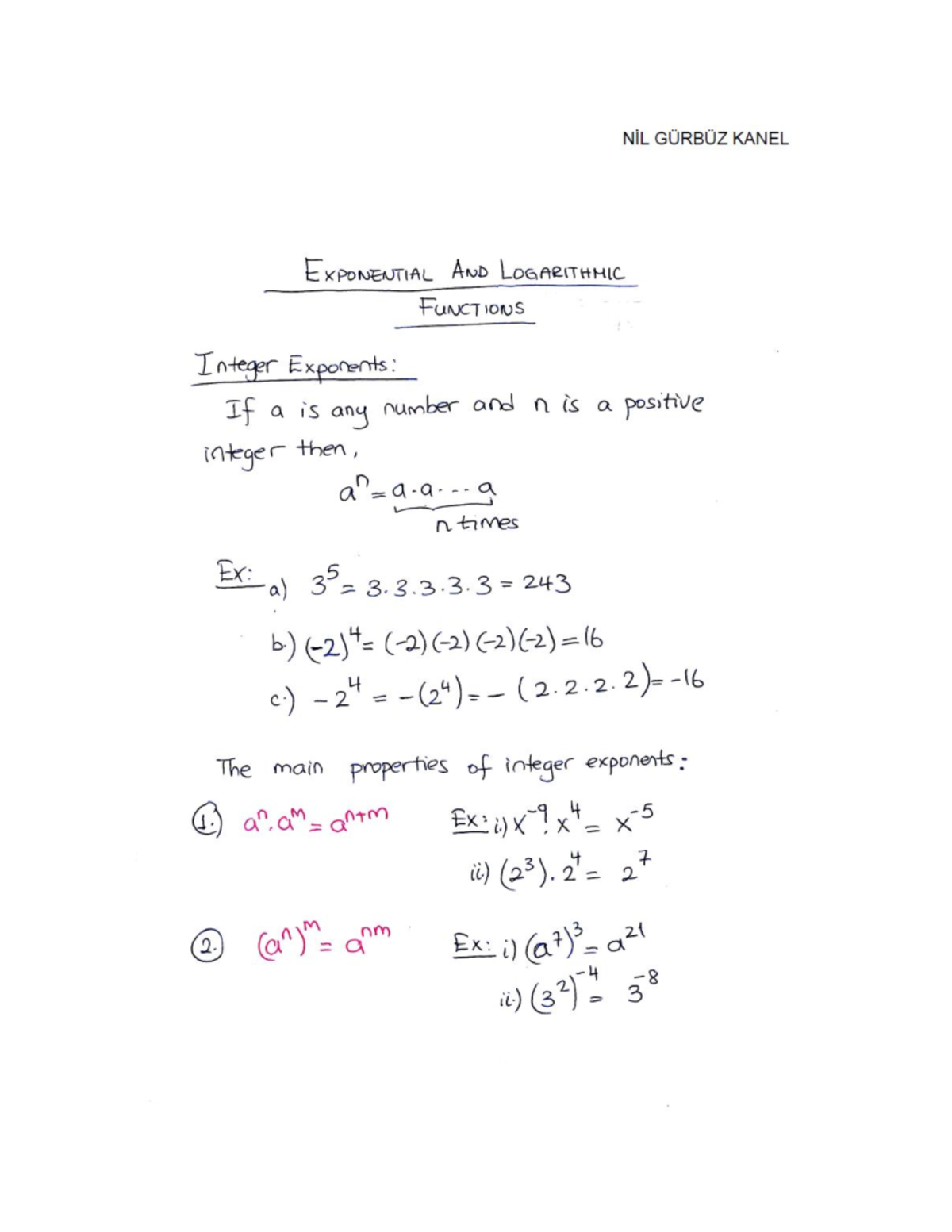 8 exponential and logaritmic functions - Discrete Mathematics - Studocu