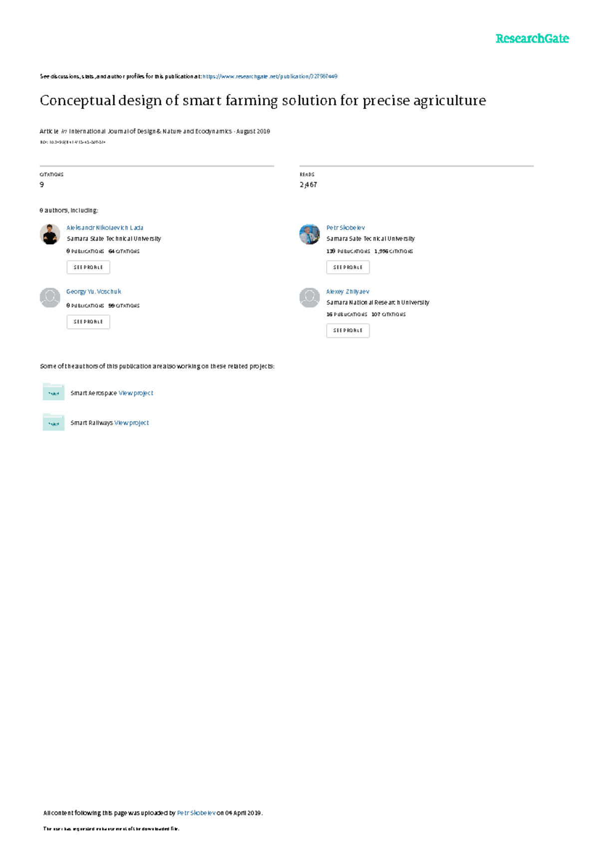 Conceptual design of smart farming solution - See discussions, stats ...