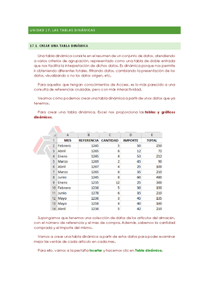 Unidad-1 - Excel 2016 - UNIDAD 1. INTRODUCCIÓN. ELEMENTOS DE EXCEL (I) Excel es un programa del ...