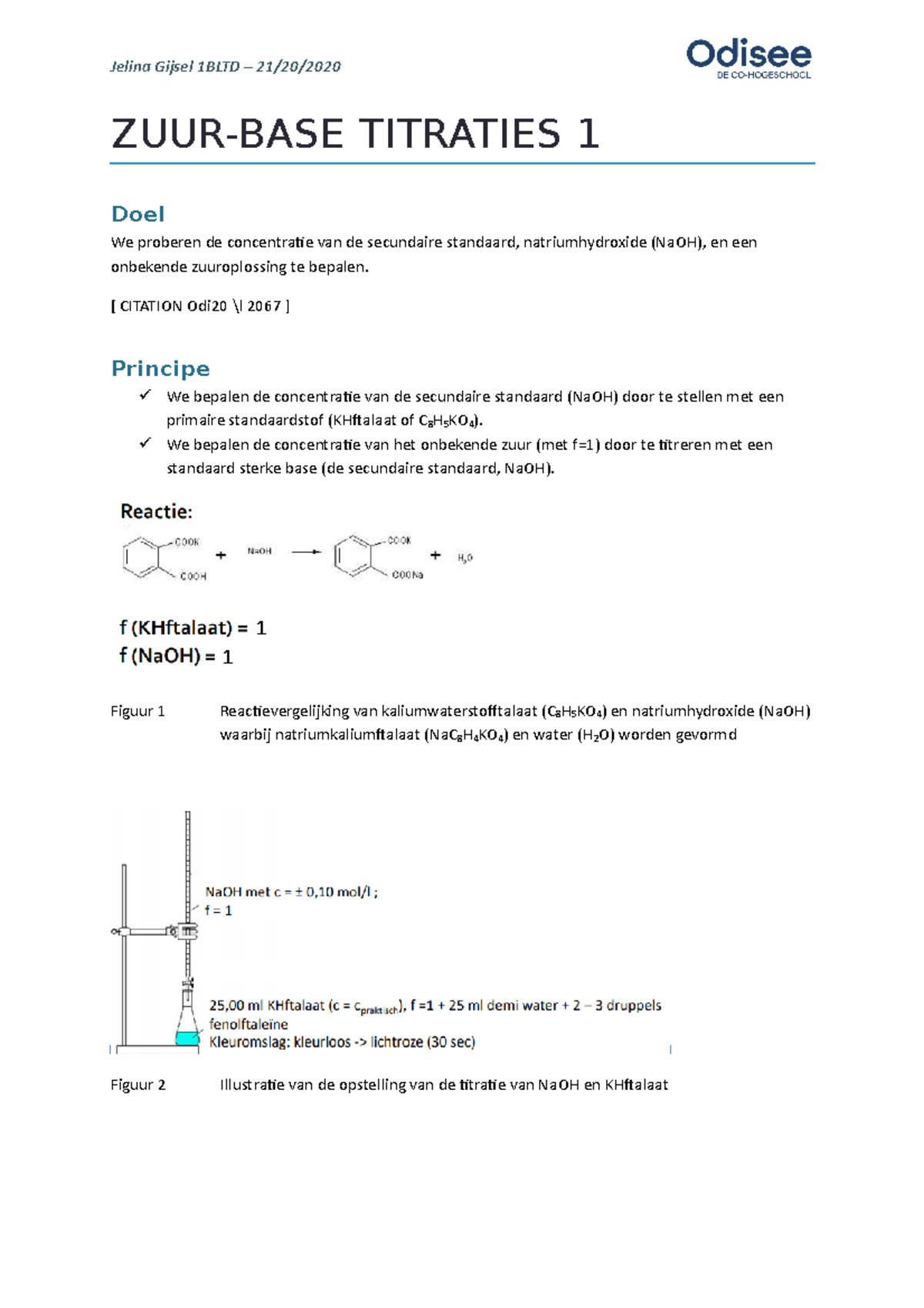 zuur-base titratie 1 - ZUUR-BASE TITRATIES 1 Doel We proberen de concentratie van de secundaire ...