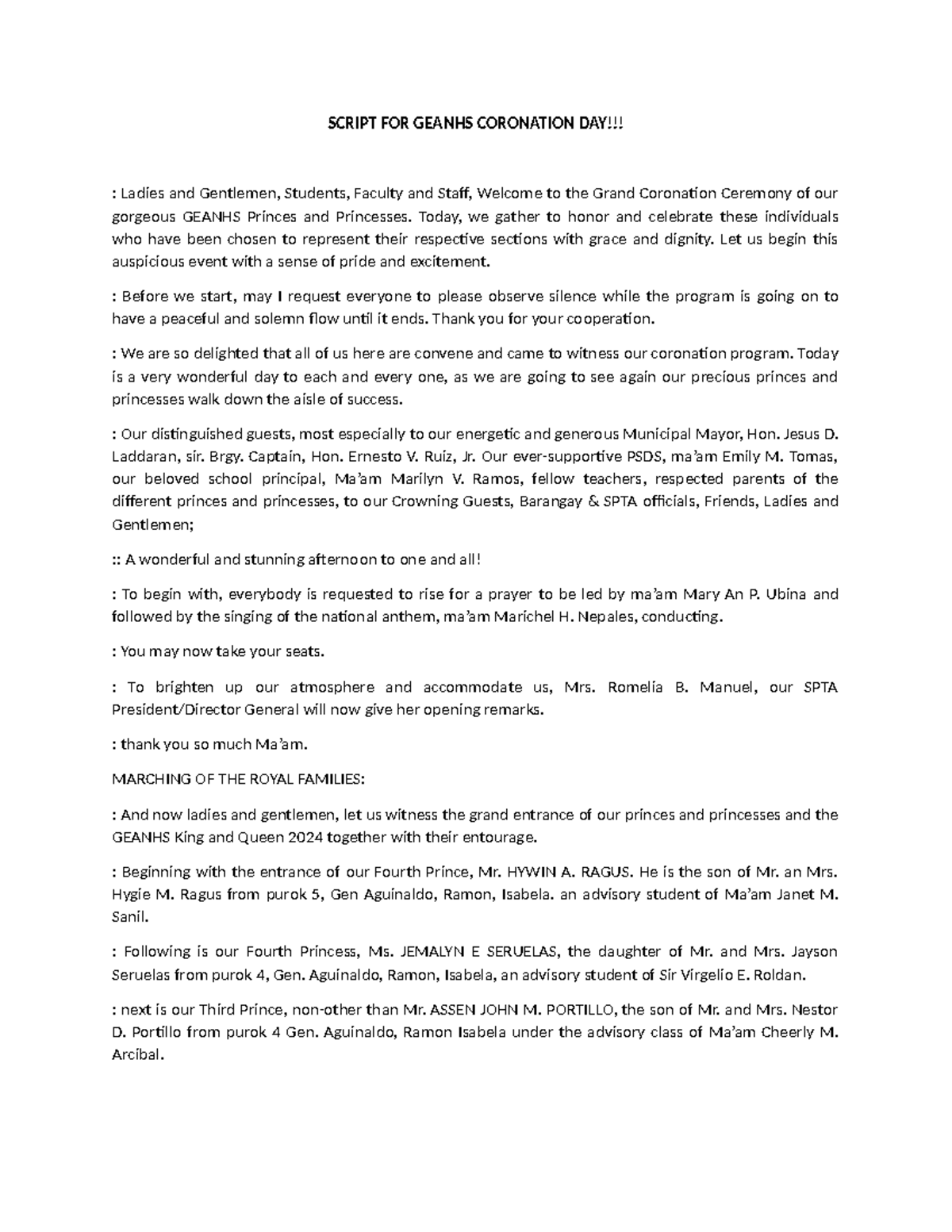 Emcee Script FOR Coronation Program - SCRIPT FOR GEANHS CORONATION DAY ...
