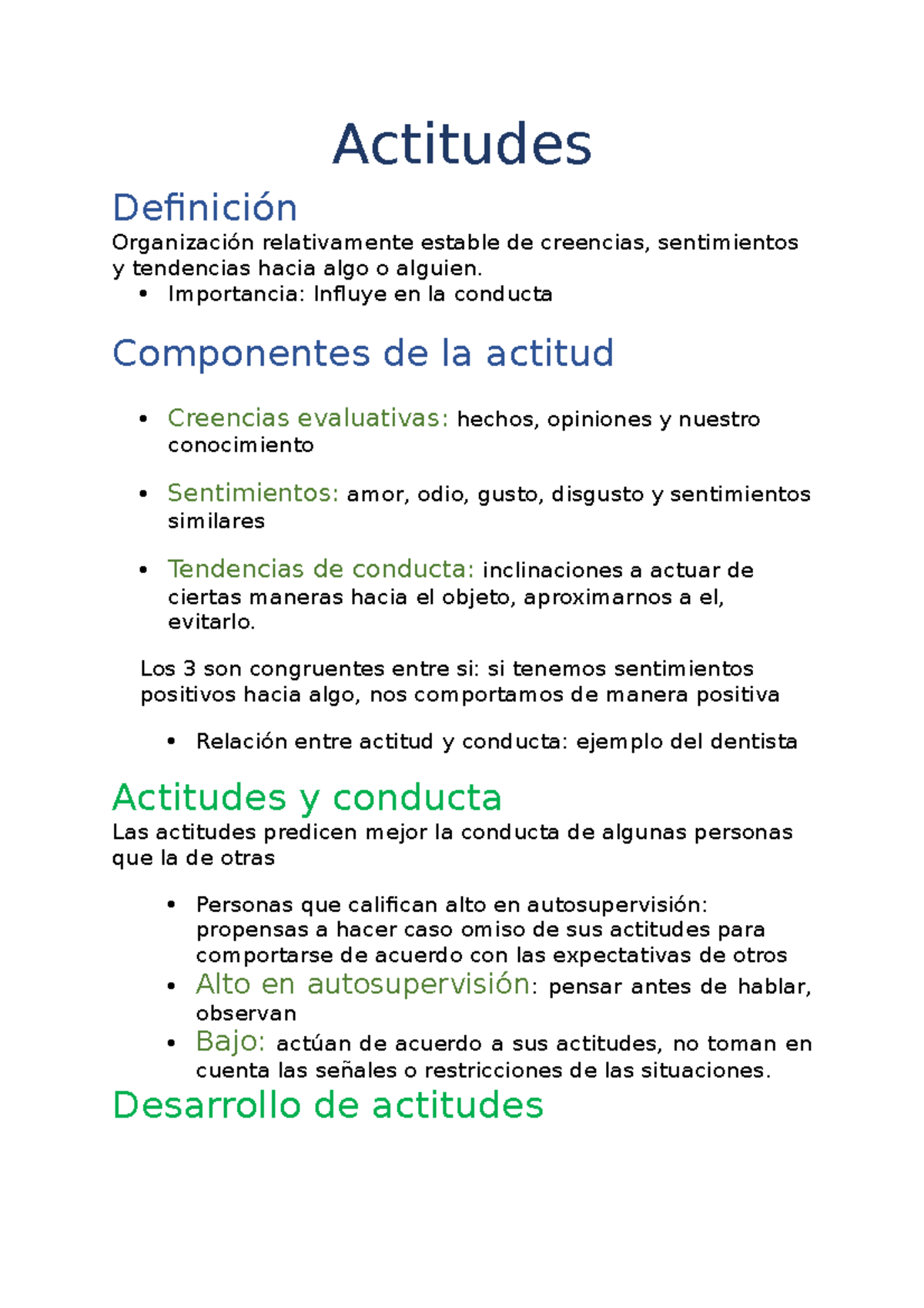 Actitudes - Actitudes Definición Organización relativamente estable de ...