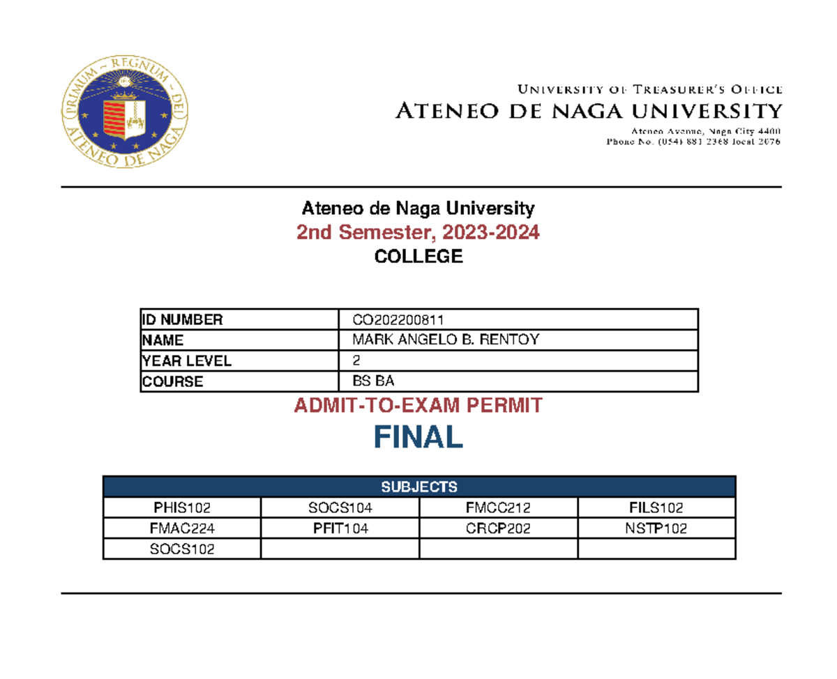 2022008 11 05242024 - Yes - Bsba fma - Ateneo de Naga University 2nd ...