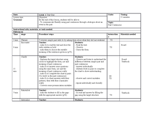 Lesson plan model Ecrif - Date : 24. 03. 2022 Level : 2 nd year Bac ...