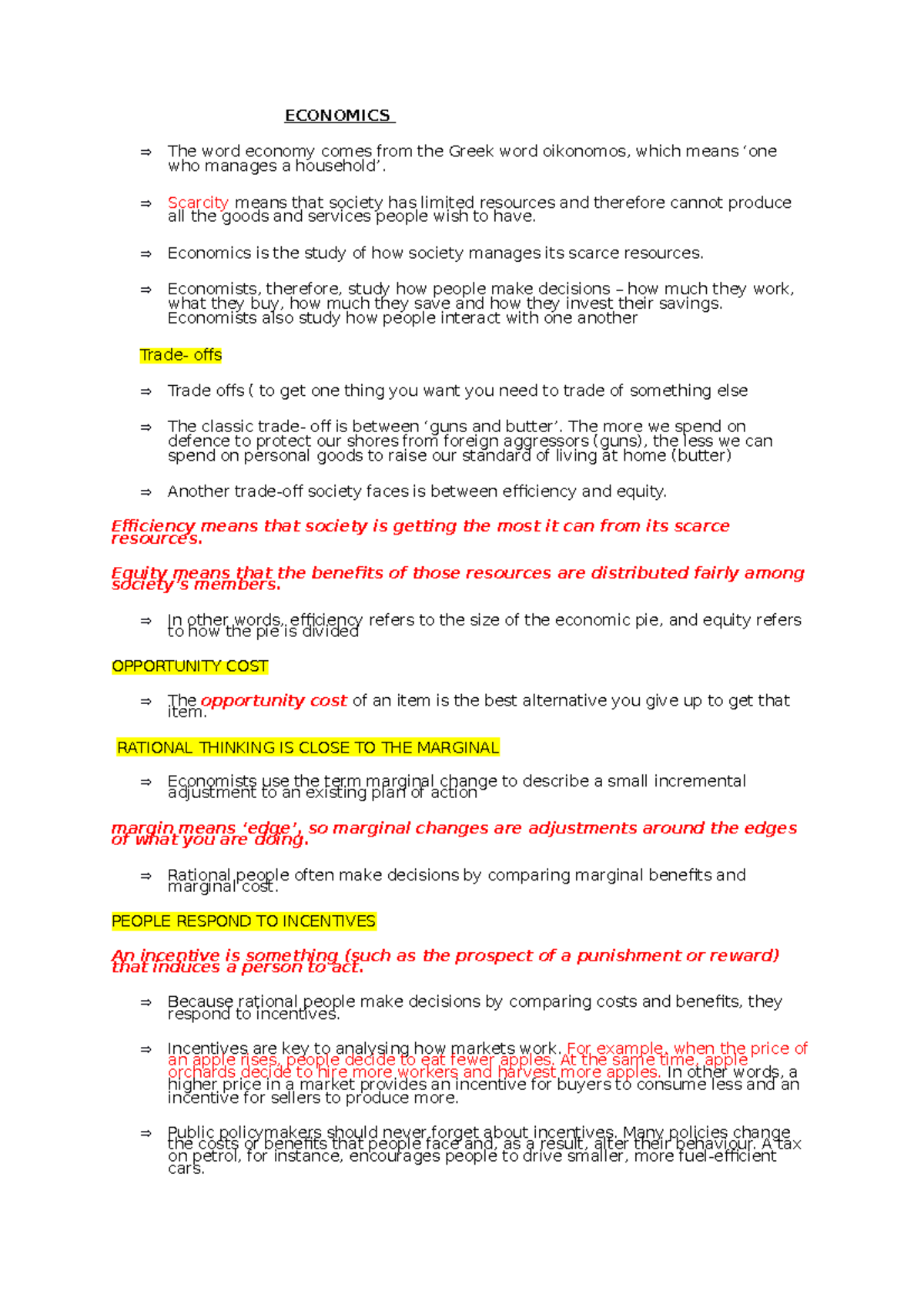 Economics - ECONOMICS The word economy comes from the Greek word ...