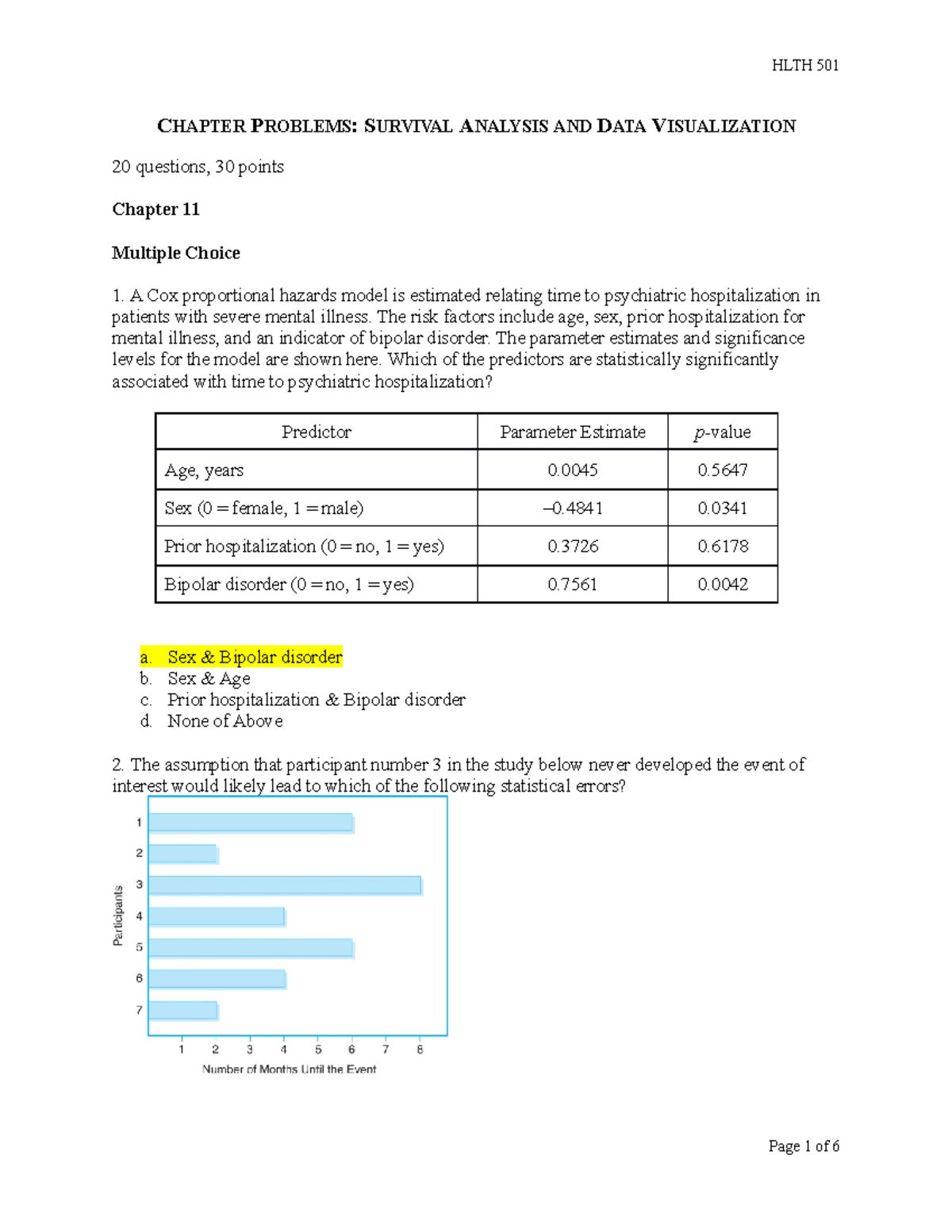 Chapter Problems Survival Analysis and Data Visualization - CHAPTER ...