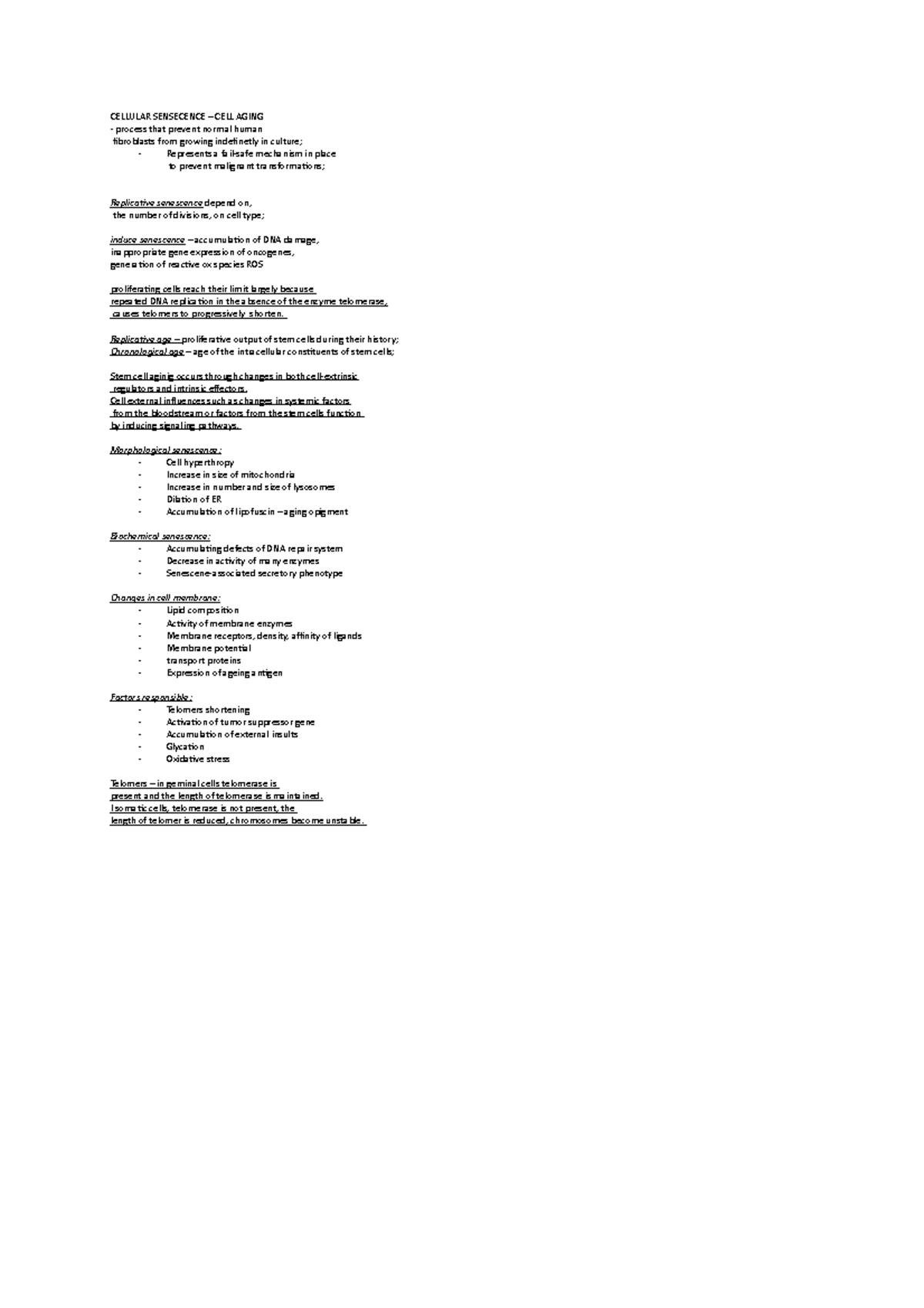 Cellular Sensecence - cytobiology - CELLULAR SENSECENCE – CELL AGING ...