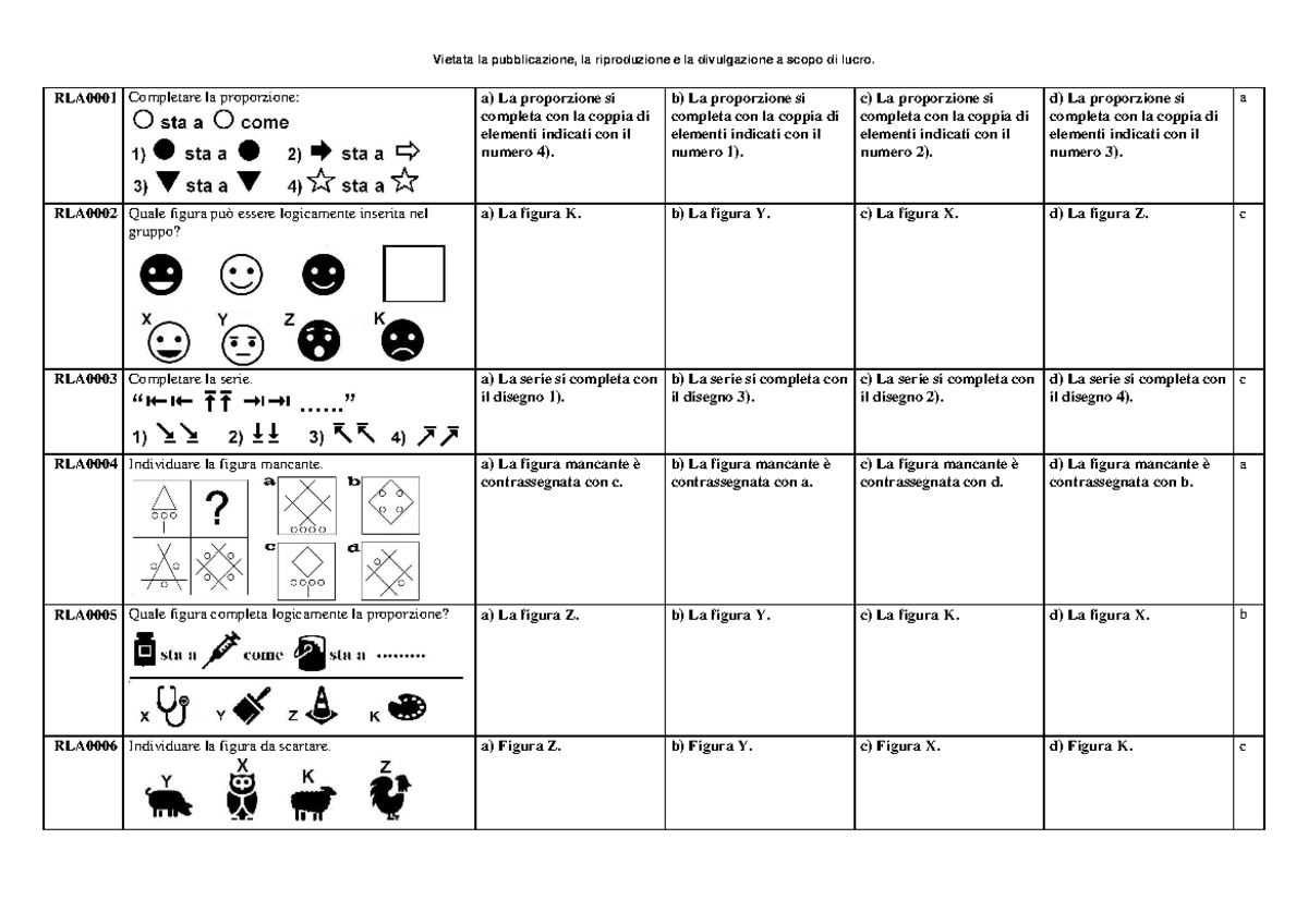 RLA - economia - RLA0001 Completare la proporzione: a) La proporzione ...