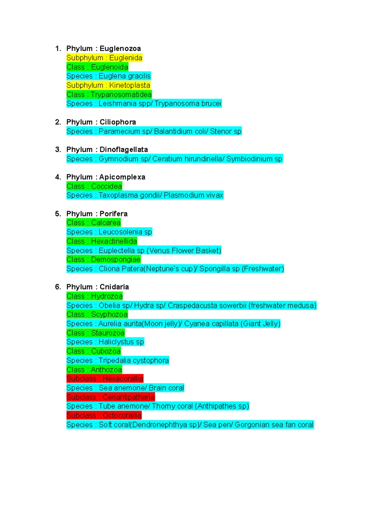 Phylum - 1. Phylum : Euglenozoa Subphylum : Euglenida Class ...