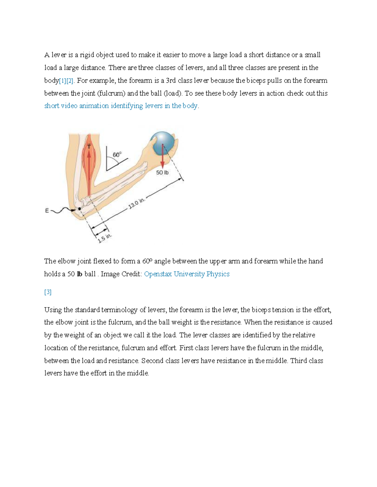 Body Levers - These are notes for Phys 101 - Tyagi's lecture - A lever ...