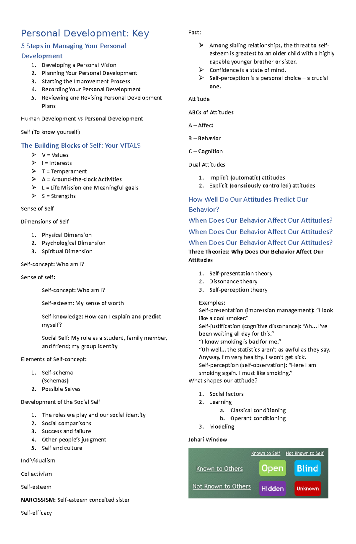 Ppt1-handout - a lesson from books - Personal Development: Key 5 Steps ...