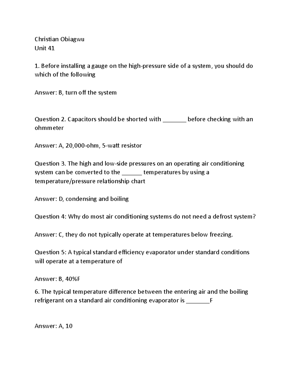 Unit 41 - Answers - Christian ObiagwuUnit 41 Before installing a gauge ...