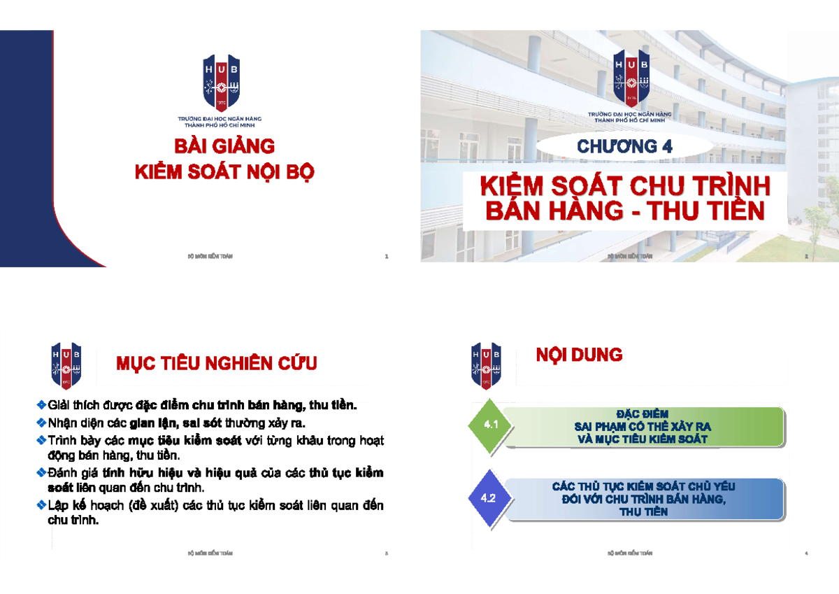 Ksnb c4 - chuong 4 - Kiểm soát nộ bộ - Studocu
