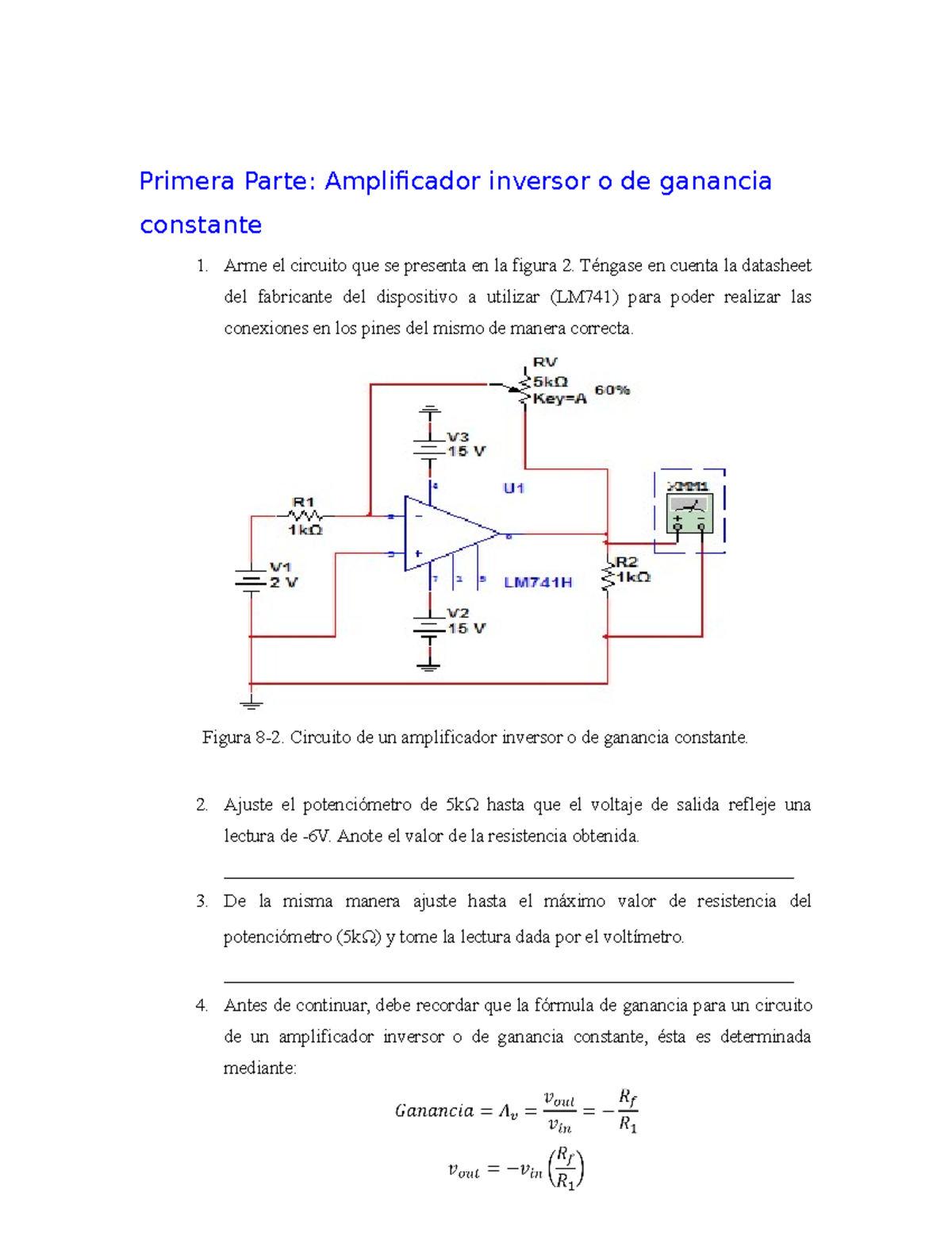 Todas las guías de Lab Circuitos I - Primera Parte: Amplificador ...