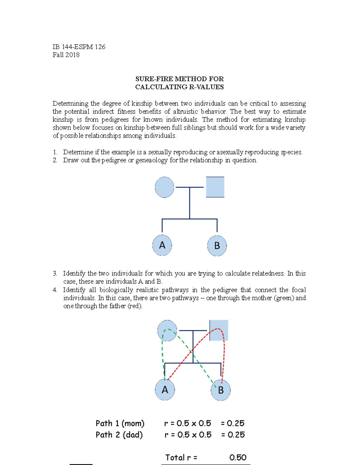 Calculating r values - Lecture notes 5 - IB 144-ESPM 126 Fall 2018 SURE ...
