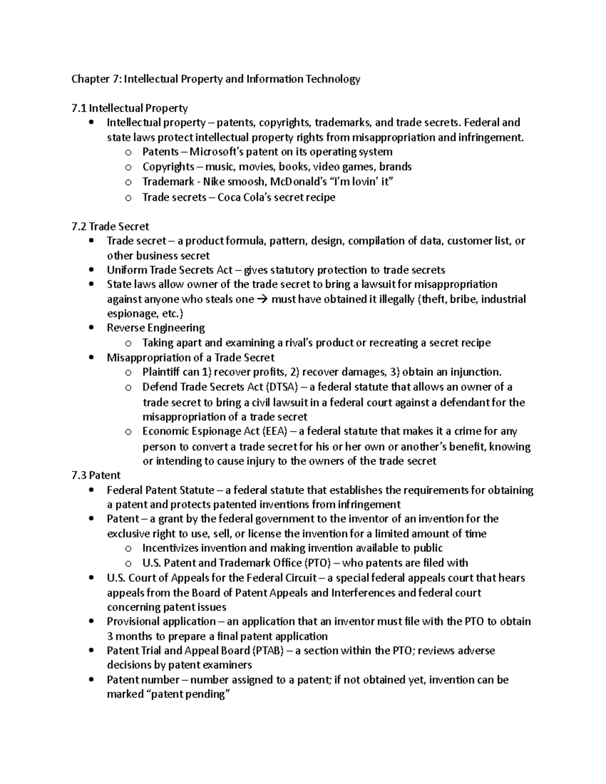 Chapter 7- Intellectual Property and Information Technology - Federal ...