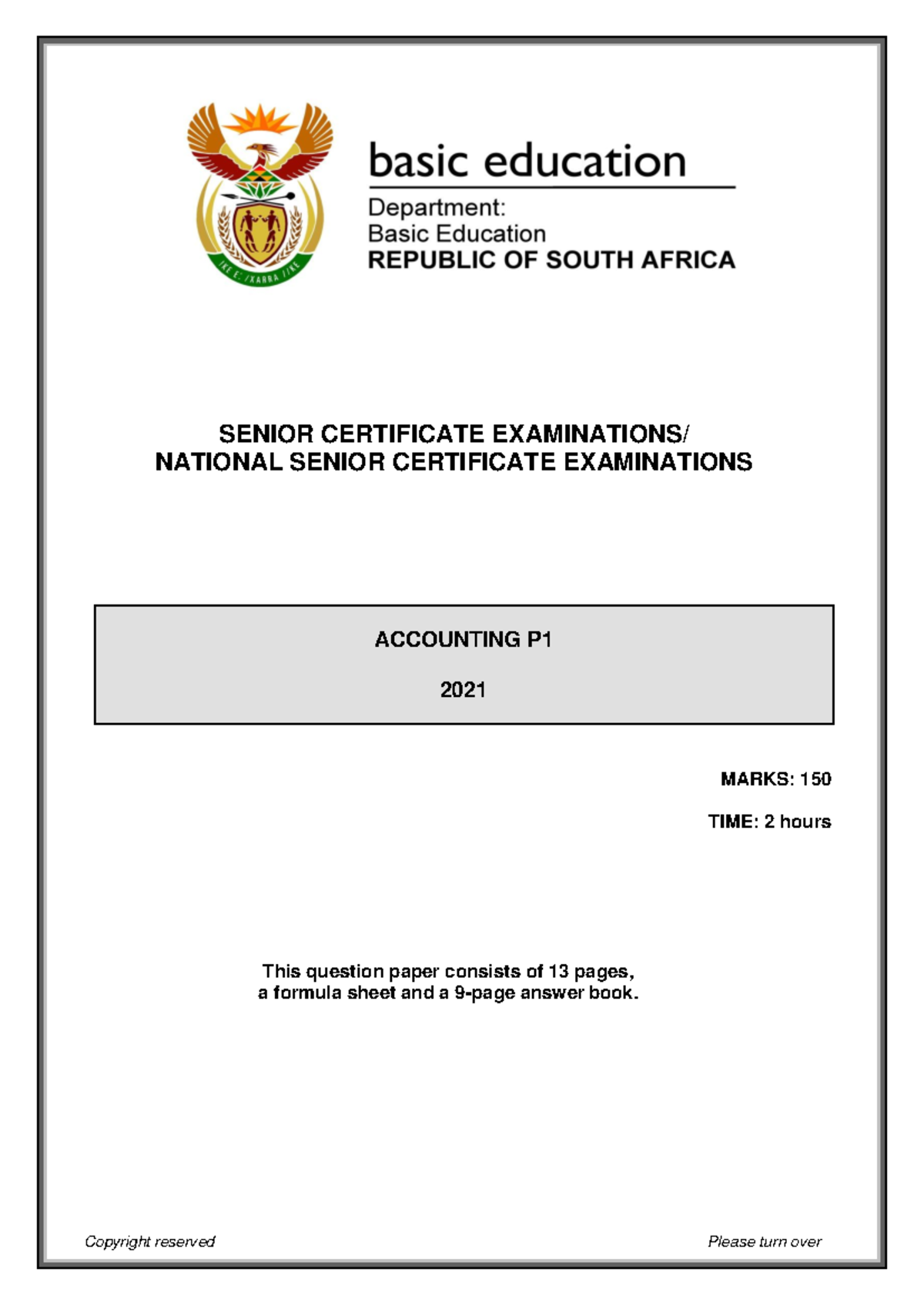 .arch Accounting P1 May-June 2021 Eng - SENIOR CERTIFICATE EXAMINATIONS ...