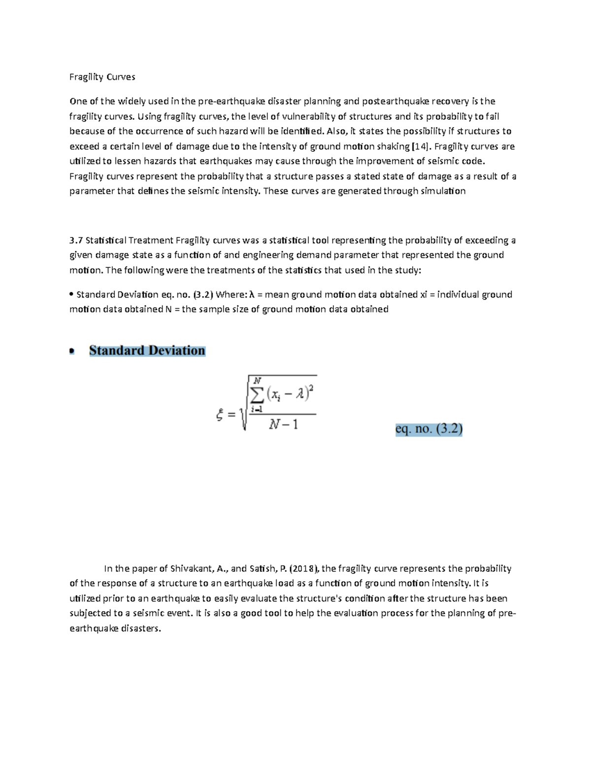 Fragility Curves - Thesis - Fragility Curves One of the widely used in ...