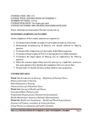 Mark Klimek Lectures 1 To 12 Nursing Notes - Page 1 of 92 Lecture 1 ...