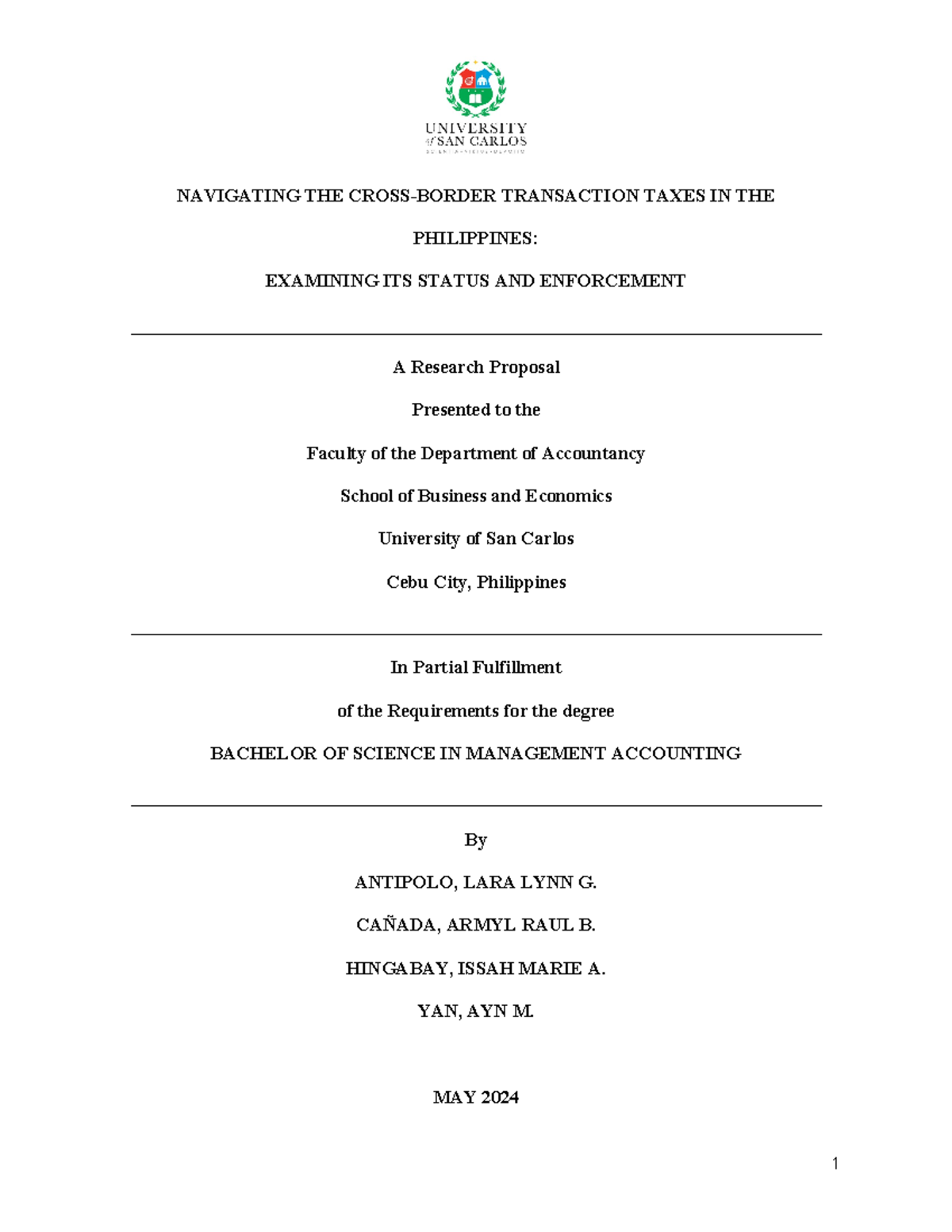 Think Tax Innovators FDRP - TITLE PAGE NAVIGATING THE CROSS-BORDER ...