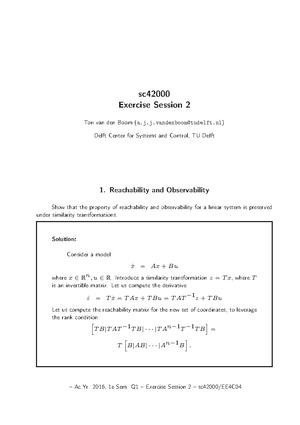Control systems design Cheat sheet - Cheat sheet SC402 6 Sander van den ...