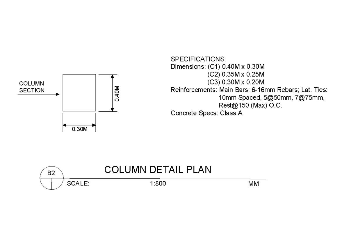 Colum- Detail-PLAN - n/a - Engineering Mechanics - 0 0 COLUMN SECTION ...