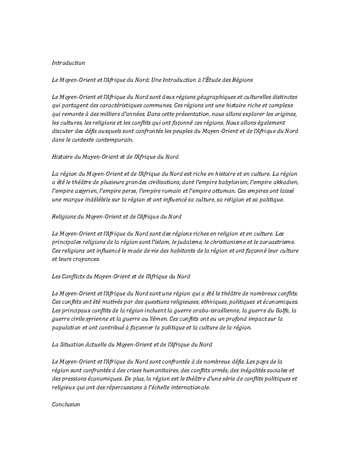 Middle Eastern and North African Studies Study Notes - Introduction Le ...