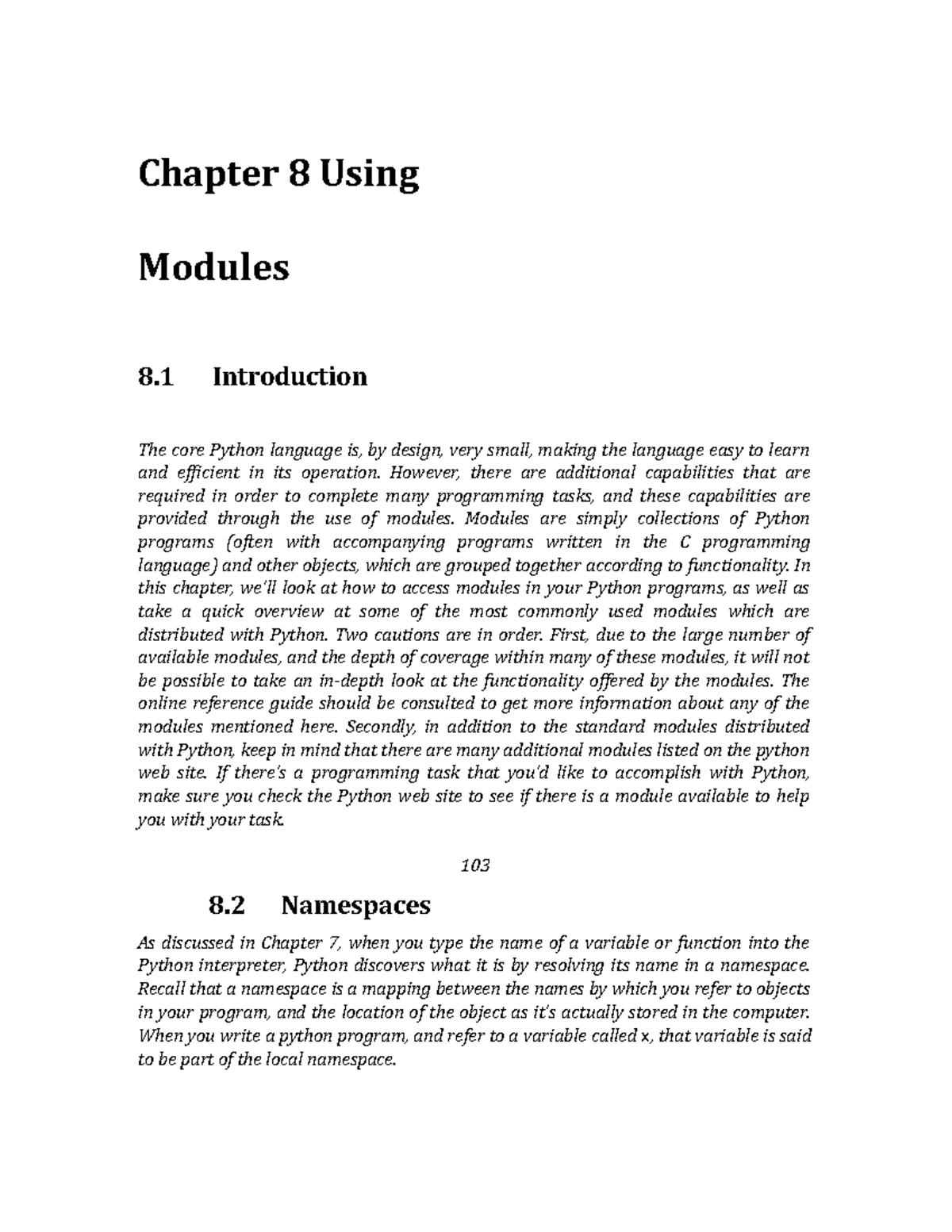 Chp 4 python - Chapter 8 Using Modules 8 Introduction The core Python ...