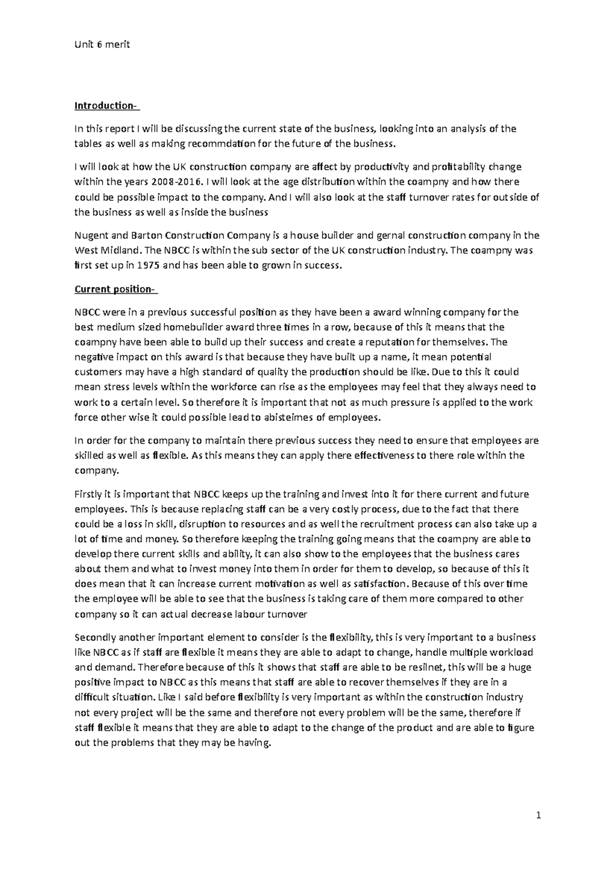 - Unit 6 Merit Sample Report Jan 2018 - Introduction- In this report I ...