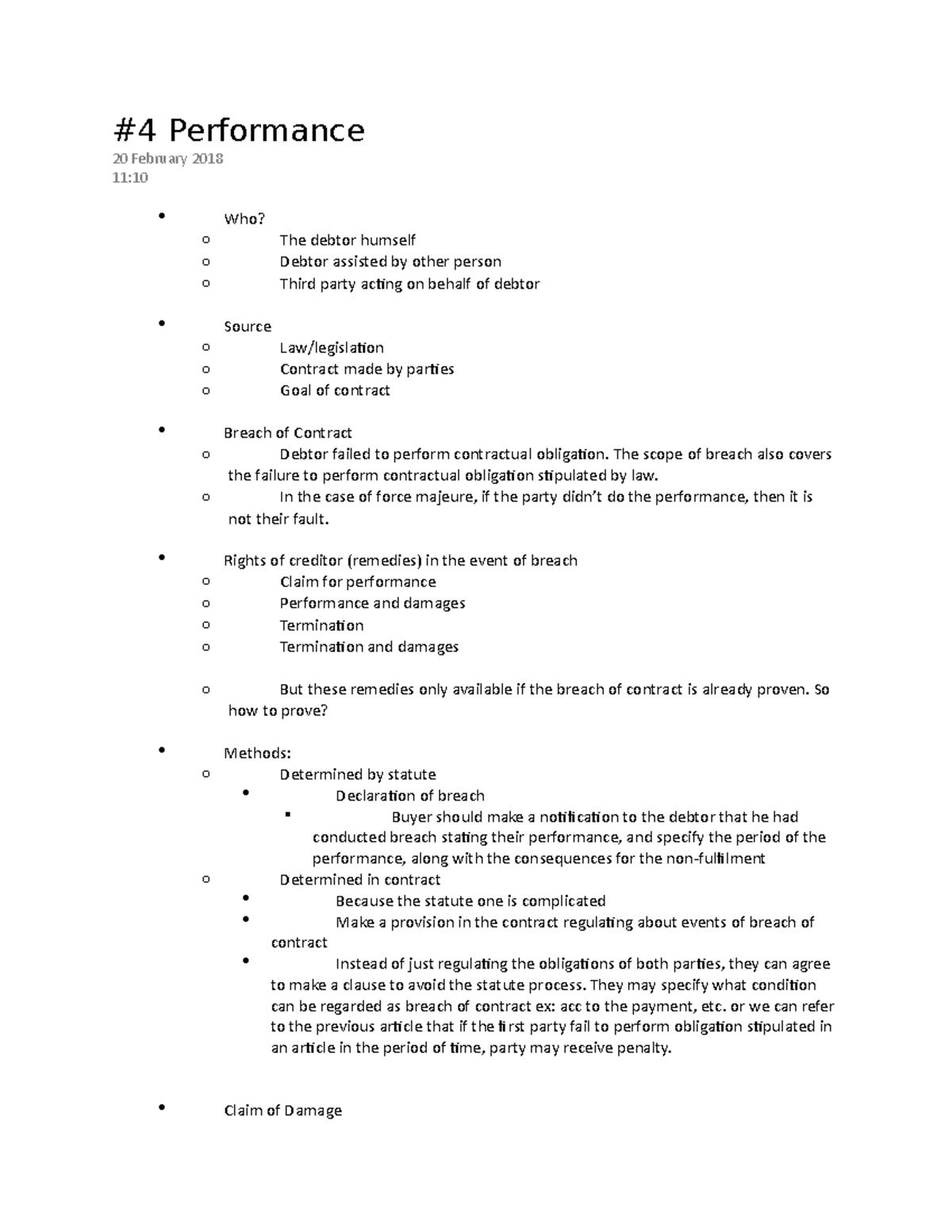 4 Performance - Lecture notes 4 - #4 Performance 20 February 2018 11:10 ...