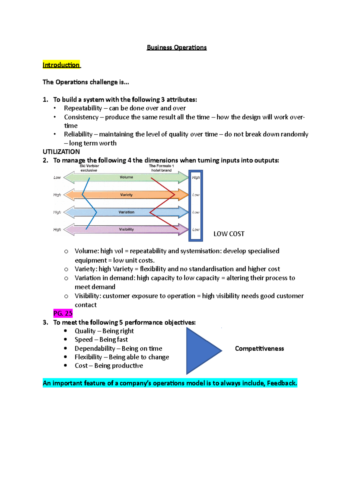 Business Operations Revision - Business Operations Introduction The ...