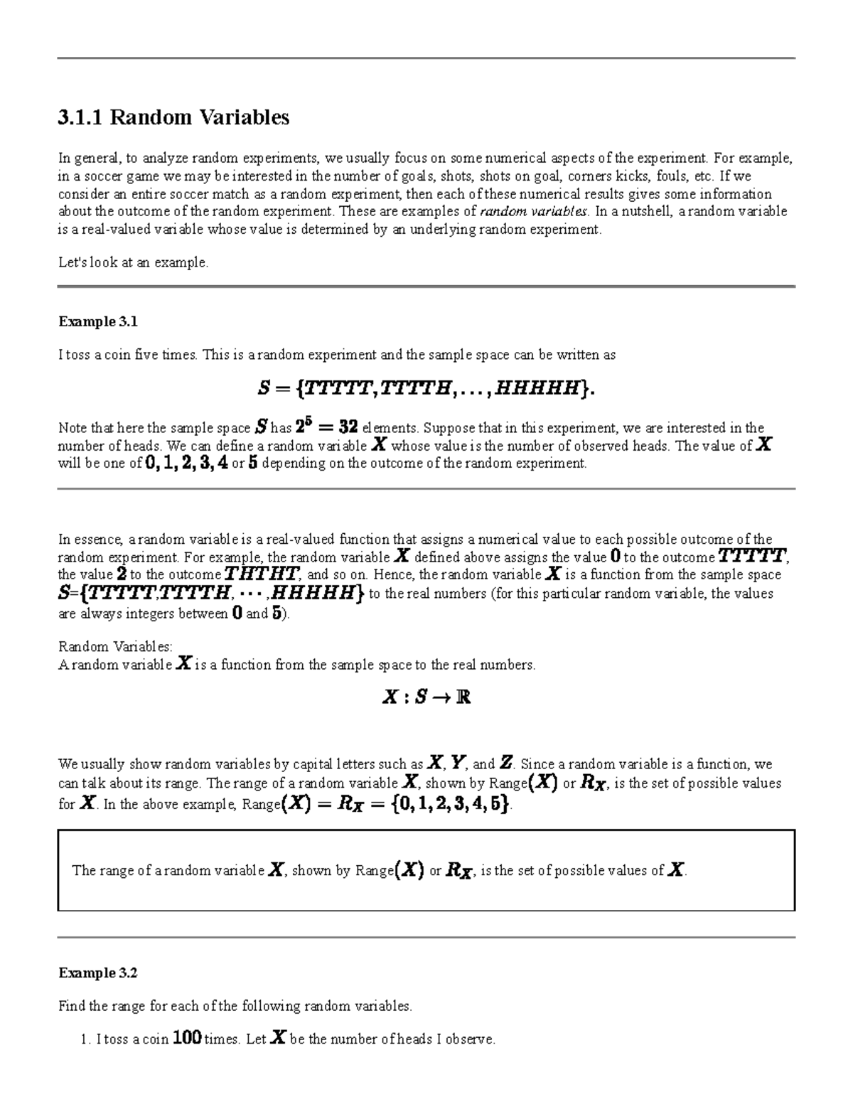 Random Variables Analysis Random Experiments - 3.1 Random Variables In general, to analyze ...