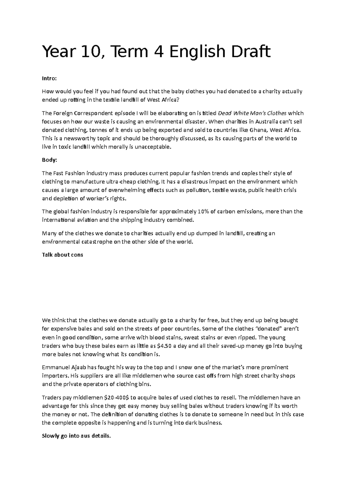 Year 10 term 4 english draft - Year 10, Term 4 English Draft Intro: How ...