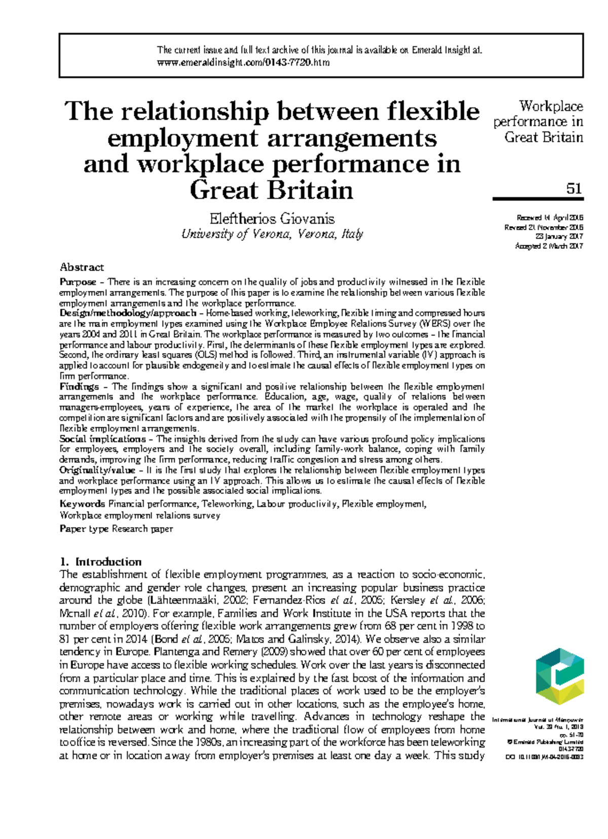 The relationship between flexi - The relationship between flexible ...