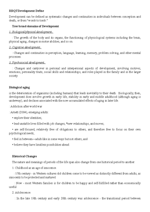 Human Development notes - Faizah Armfield-Bility 5/1/ Human Growth and ...