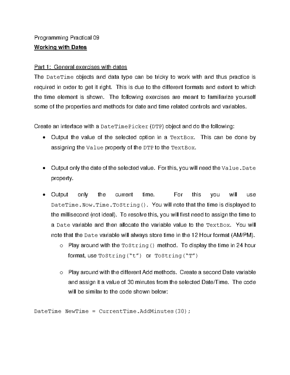 Programming Practical 11 This Is Due To The Different Formats And