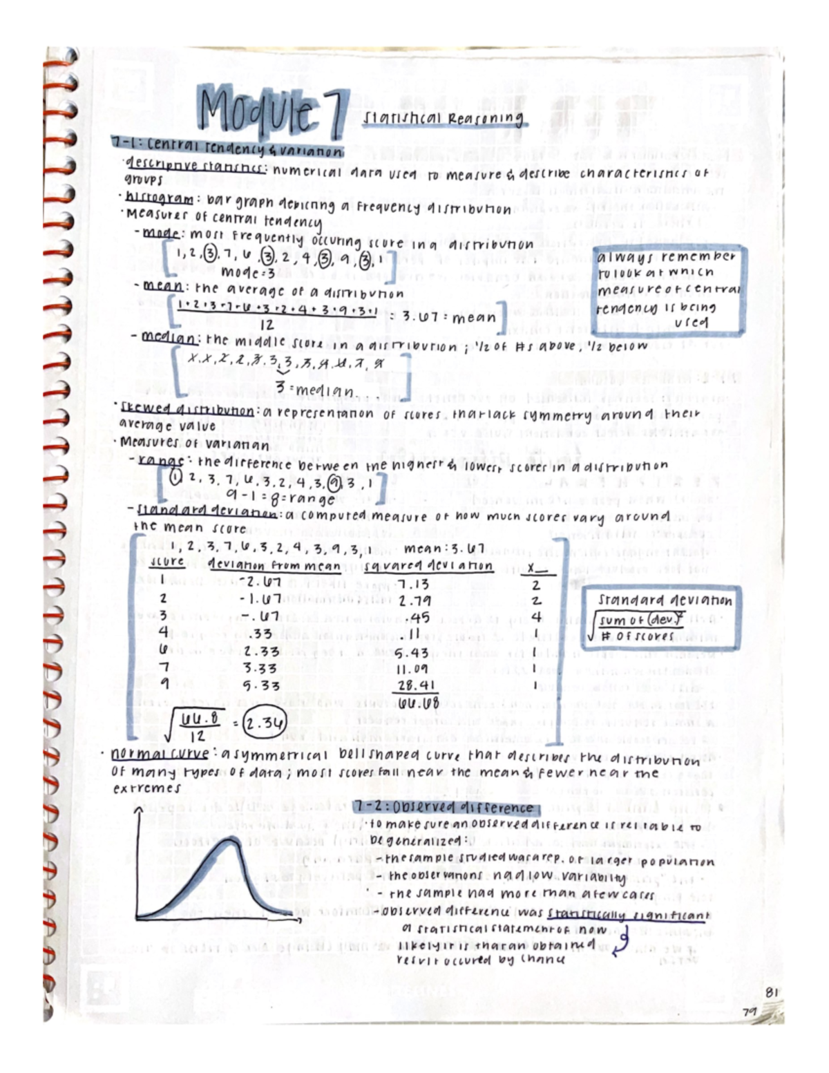 AP Psychology Module 7 - Statistical Reasoning - Studocu